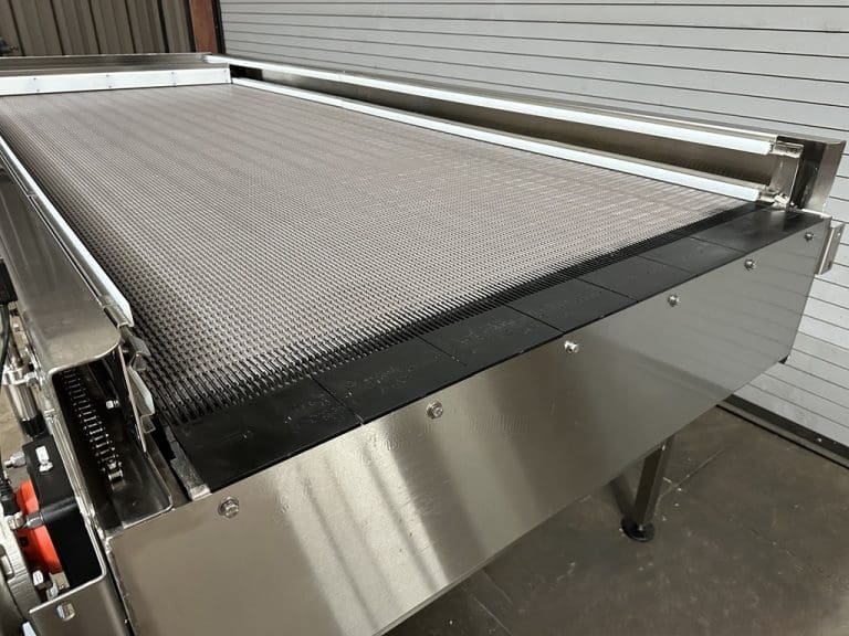 2020 BEVCO 4’ X 11’ LONG STAINLESS ACCUMULATION TABLE, REFLOW