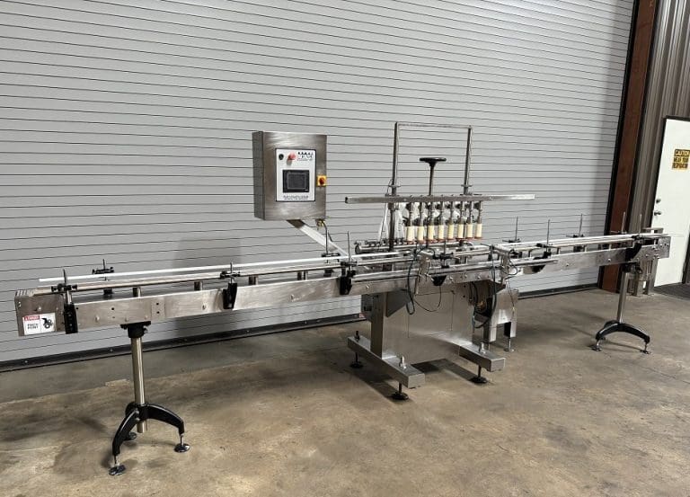 ACASI 8 VALVE AUTOMATIC INLINE BOTTLE FILLING MACHINE | Used Packaging ...